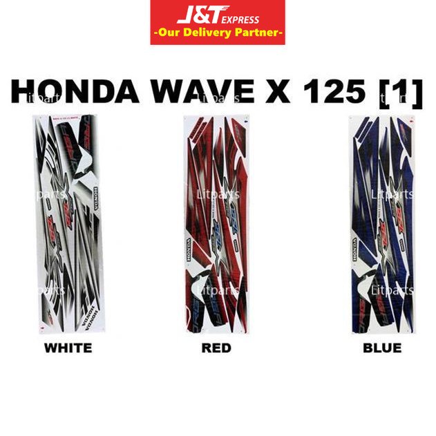 WAVE 125 X WAVE125X ULTIMO (1) Body Sticker Stripe Blue / Red / White ...