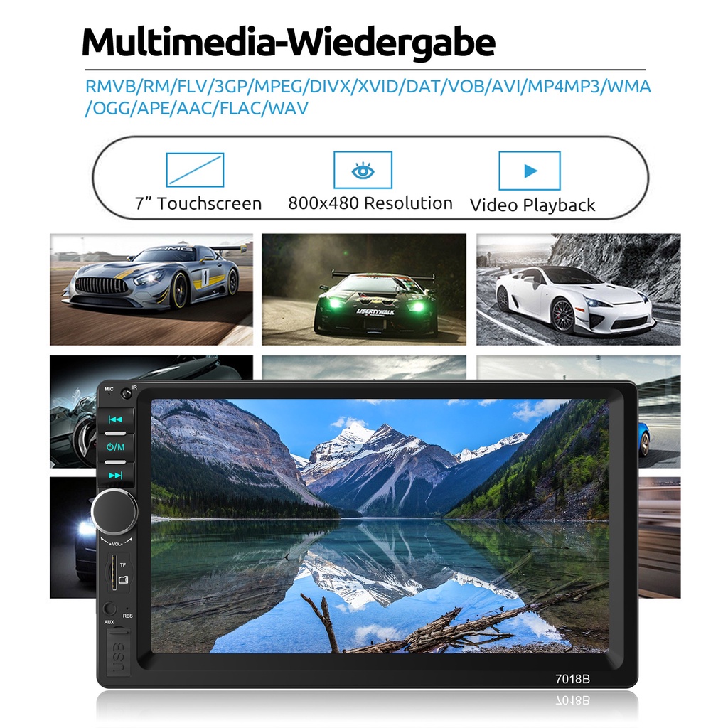 ESSGOO 7018B Double 2 Din Car Stereo Radio 7" Multimedia MP5 Car Player Support Mirror link USB ...