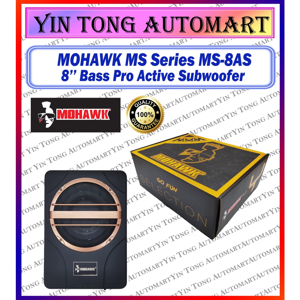 Mohawk MS-Series MS-8AS 8'' Bass Pro Active Under Seat Subwoofer ...