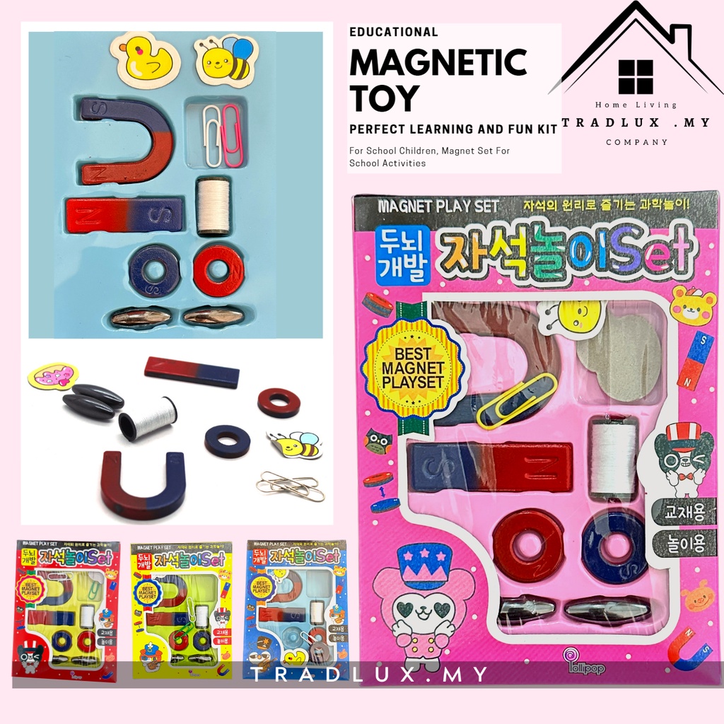 Tradlux Magnet Set: Bar Ring Compass Magnets Science Experiment Kits ...