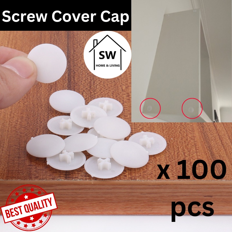 SW PVC Screw Cover Cap Skru Cover PVC Putih Wood Craft Desk Cabinet ...
