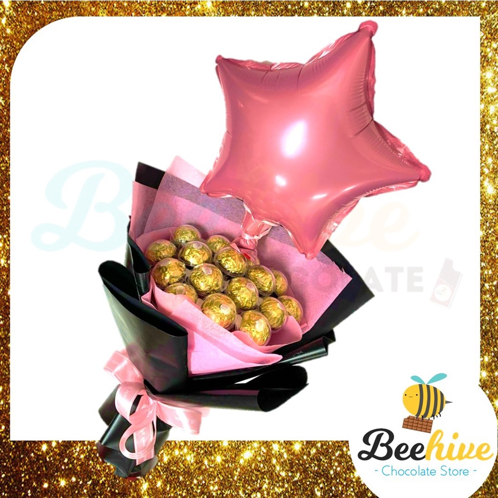 Beehive Chocolate Ferrero Rocher Black Pink Bouquet Gift Set / Set ...