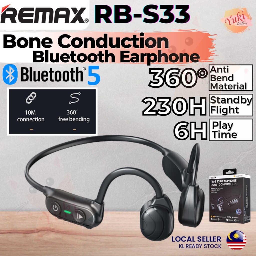 Remax RB-S33 Bone Conduction Headphones Bluetooth 5.0 Earphone Sport ...