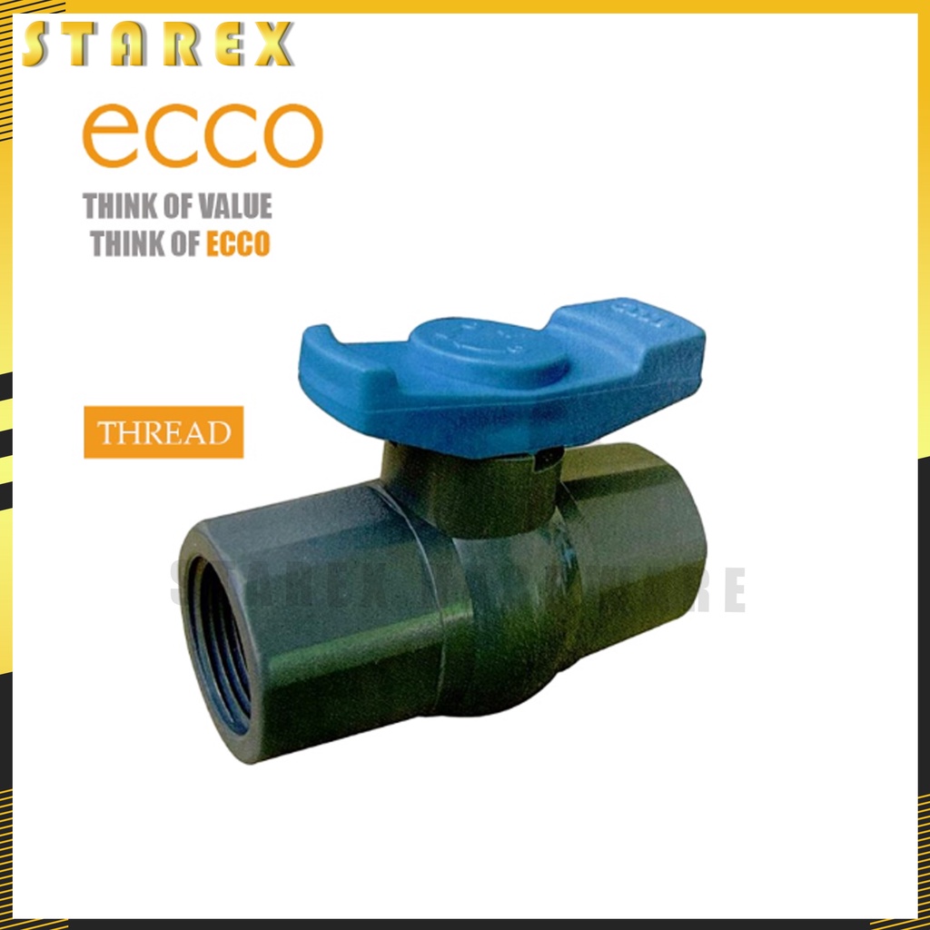 ECCO PVC BALL VALVE WITH THREADED CONNECTOR | Shopee Malaysia