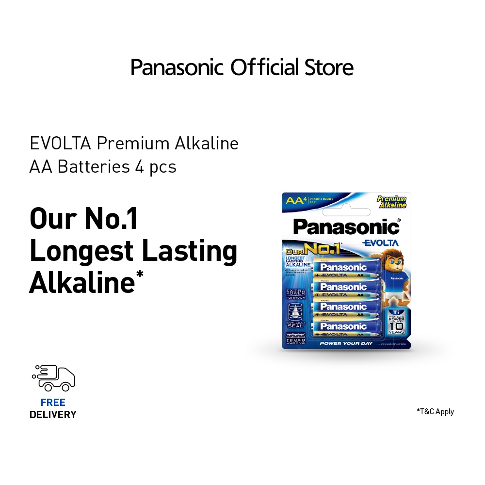 PANASONIC LR6EG/4B-EC Evolta Battery AA SIZE 4PCS Alkaline Battery Extra Power Anti-Leak ...