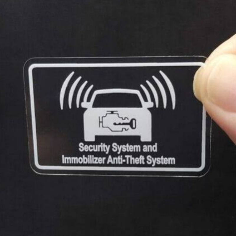 Immobilizer Anti-theft System and Security System Sticker for Car Signs ...