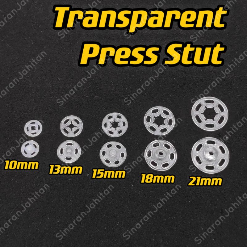 Butang Ketip Plastik Jernih / Transparent Plastic Press Stut / Butang ...