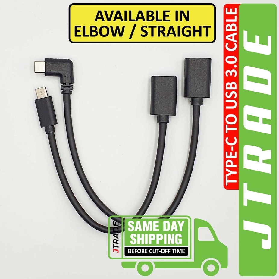 Type-C to USB 3.0 OTG Cable Extension Straight / Elbow JTRADE | Shopee ...
