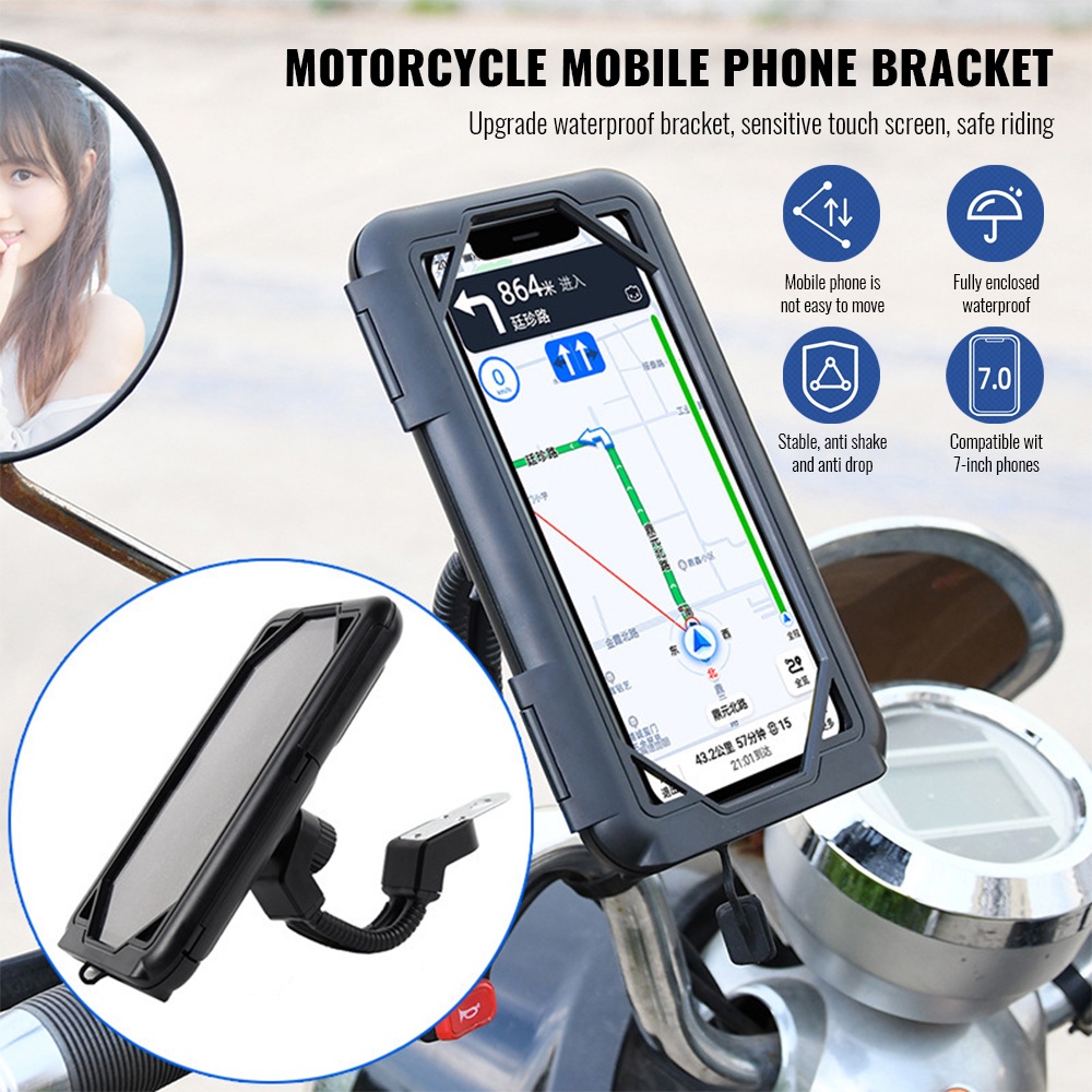 Bicycle Motorcycle holder Waterproof Case Bag Handlebar Waterproof ...