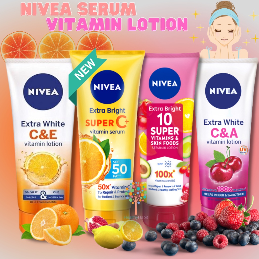 [04.04] NIVEA Extra White C&E C&A Vitamin Body Lotion | Extra Bright 10 Super Vitamins & Skin ...