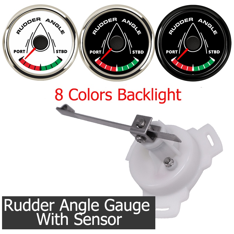52mm Boat Rudder Angle Indicator 0-190 ohm With Rudder Angle Sensor 8 ...