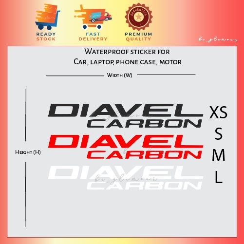 DUCATI Diavel Carbon Sticker Reflective stiker superbike pantulan ...