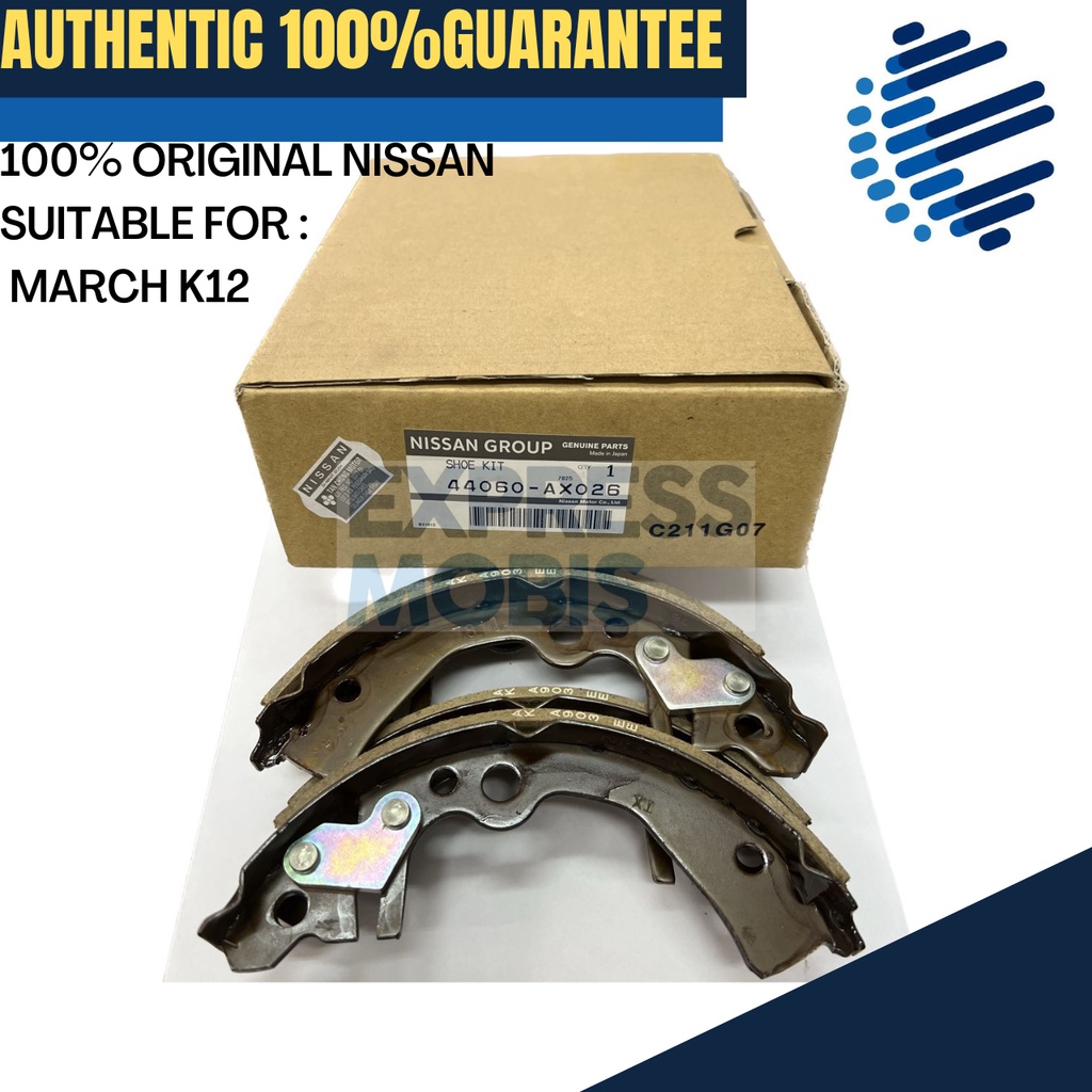 100% ORIGINAL NISSAN REAR BRAKE SHOE 44060-AX026 MARCH K12 | Shopee Malaysia