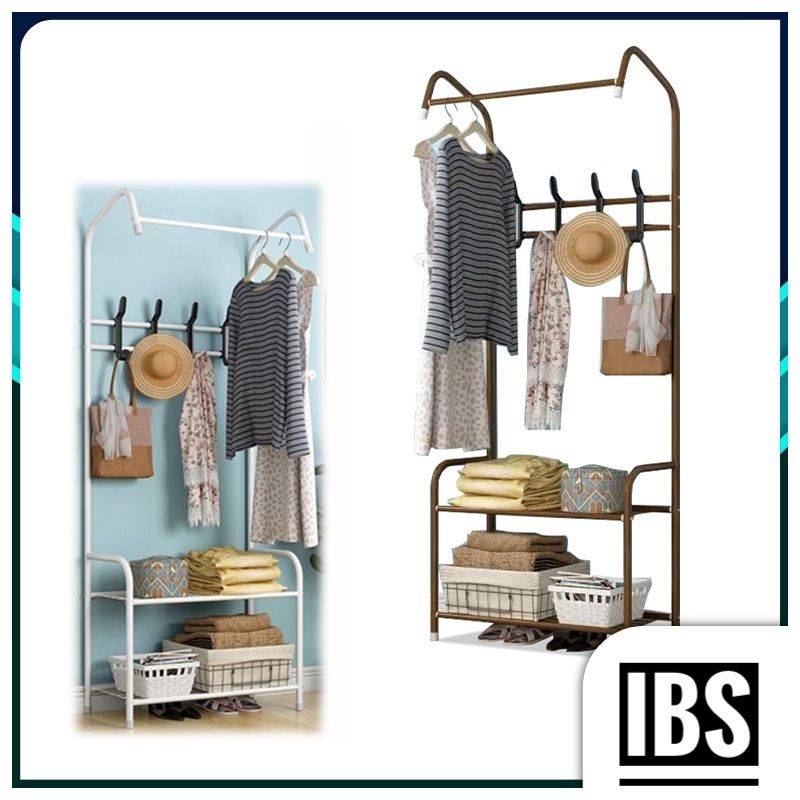 IBS Storage Holders Hange Rack Rak Penyangkut Pakaian Rak Baju Logam ...