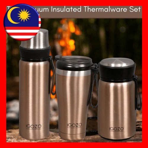 [ Local Ready Stocks ] iGOZO TRIO VACUUM INSULATED THERMALWARE FLUSK ...
