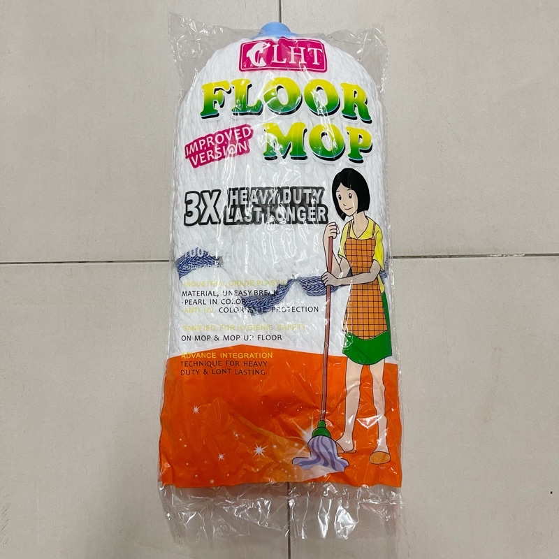 Heavy Duty White Cotton Mop Improved Version LHT530 / Mop Lantai Putih ...