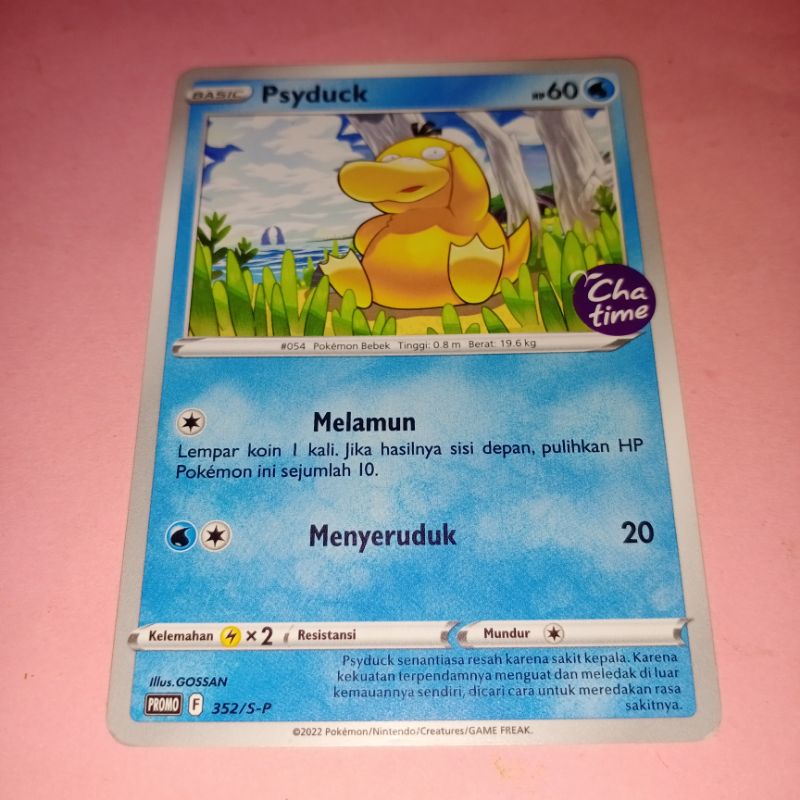 Pokemon TCG Indonesia x Chatime 1bh choose Card Snorlax, Eevee, Psyduck ...