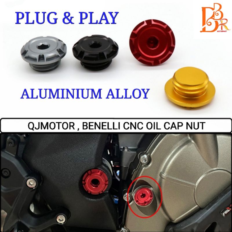 QJMOTOR SRK250 600 SRV BENELLI SERIES Engine Oil Cap Nut CNC | Shopee ...