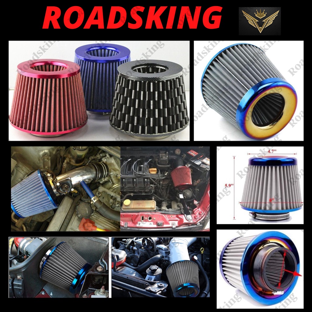 Universal Racing Car Air Filter 3 INCH 76 mm Power Intake High Flow ...
