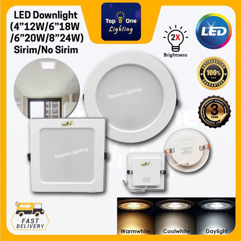 SIRIM HIGH QUALITY Ultra Slim LED Recess Downlight 12W 18W 20W 24W ...