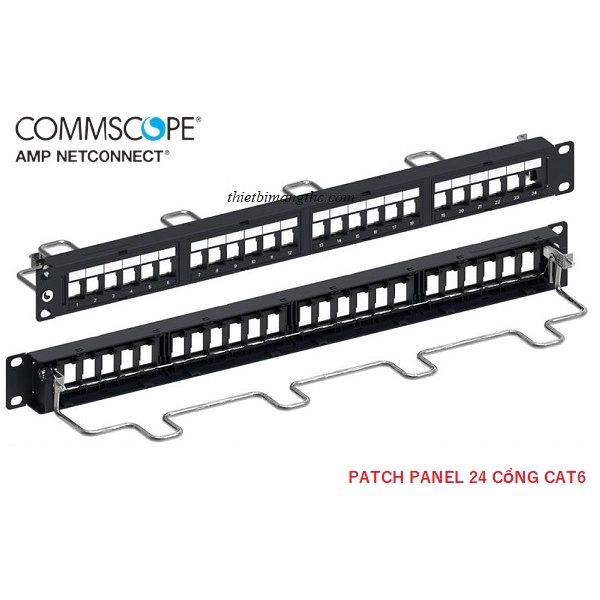 Cable management bar, patch panel cat6 24 ports brand COMMSCOPE/AMP ...