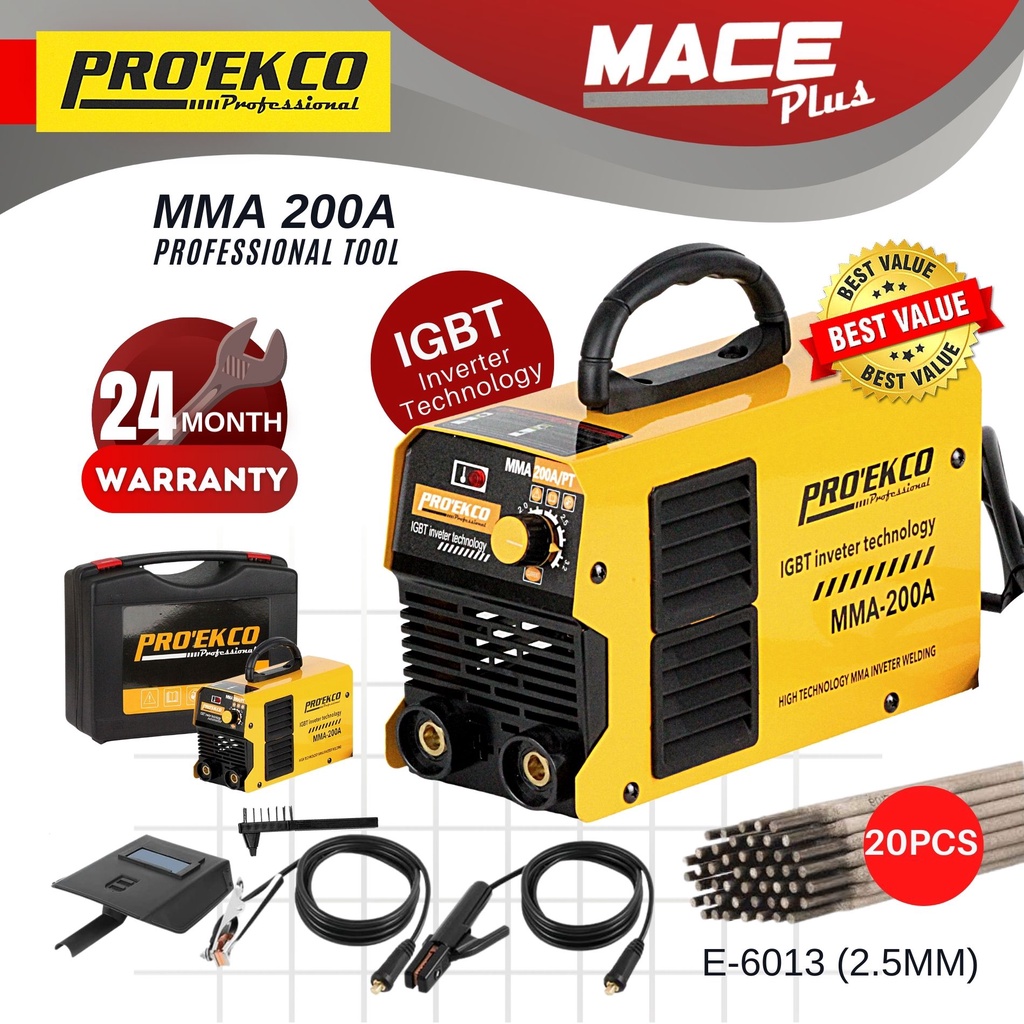 PRO' EKCO MMA-200A/PT IGBT Inverter Welding Machine 20-200A with ...