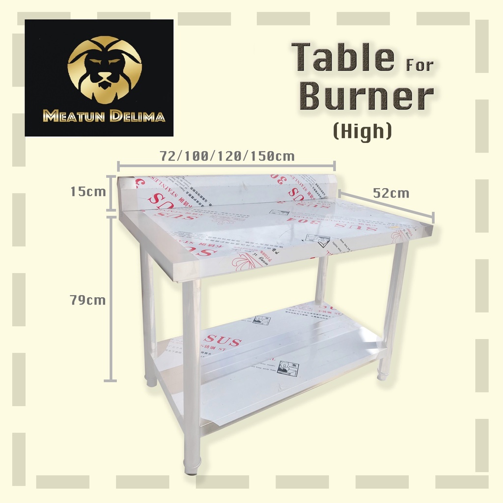Stainless Steel Working Table Worktable High / Table for Burner / Meja ...