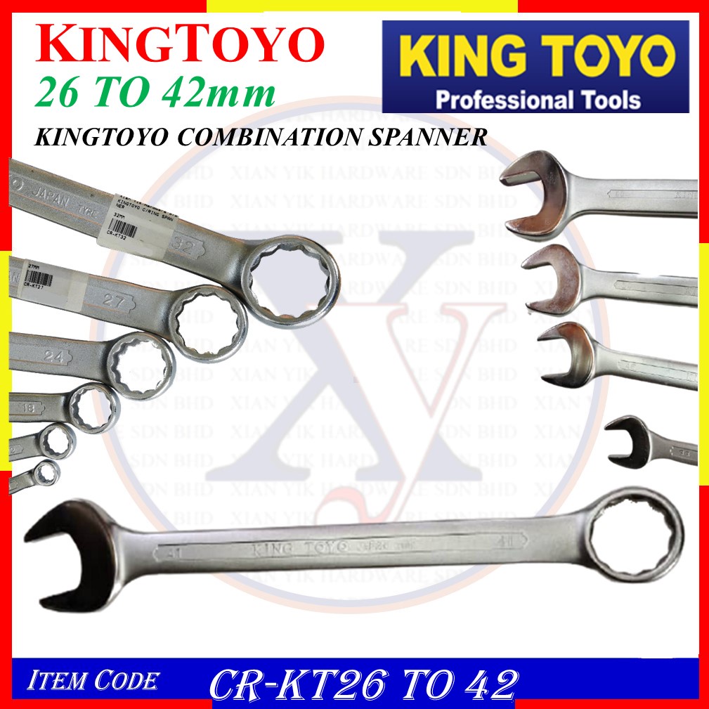 CR-KT 26mm-42mm KINGTOYO COMBINATION SPANNER (KT-CW) | KING TOYO JAPAN TYPE | Shopee Malaysia