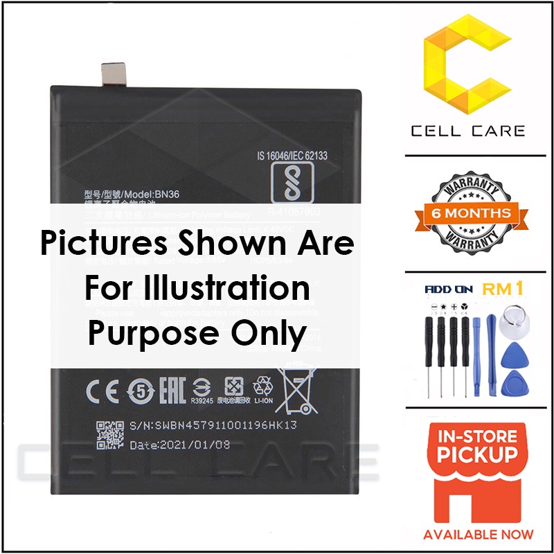CellCare Battery Compatible For MII A2 MII 6X BN36 (3010 mAh) | Shopee ...