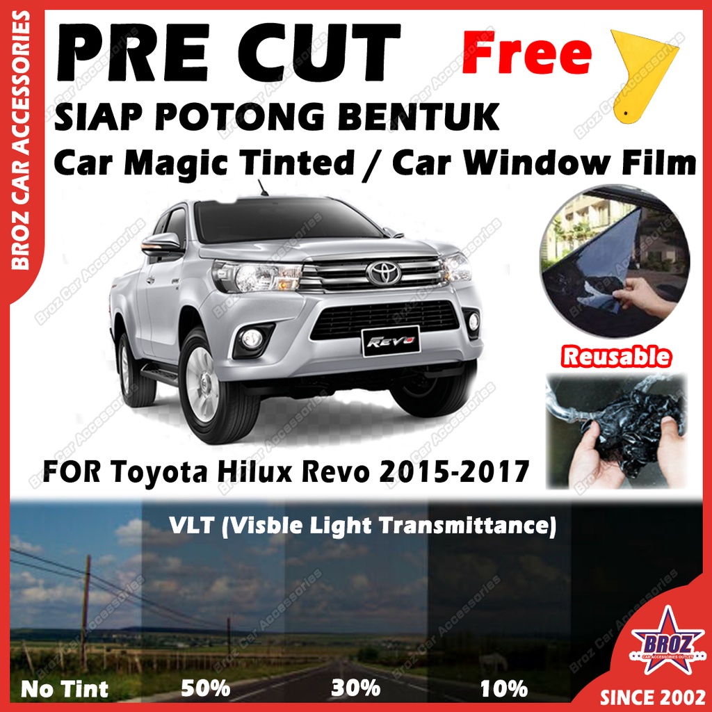For Toyota Hilux Revo 15-17 Car Magic Tinted Film Solar PRECUT OEM ...