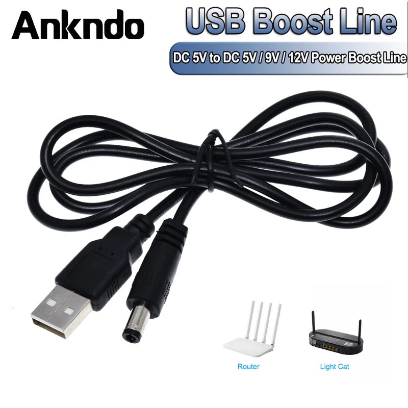Ankndo Usb dc 5v to dc 12v step up cable module converter 2.1x5.5mm ...