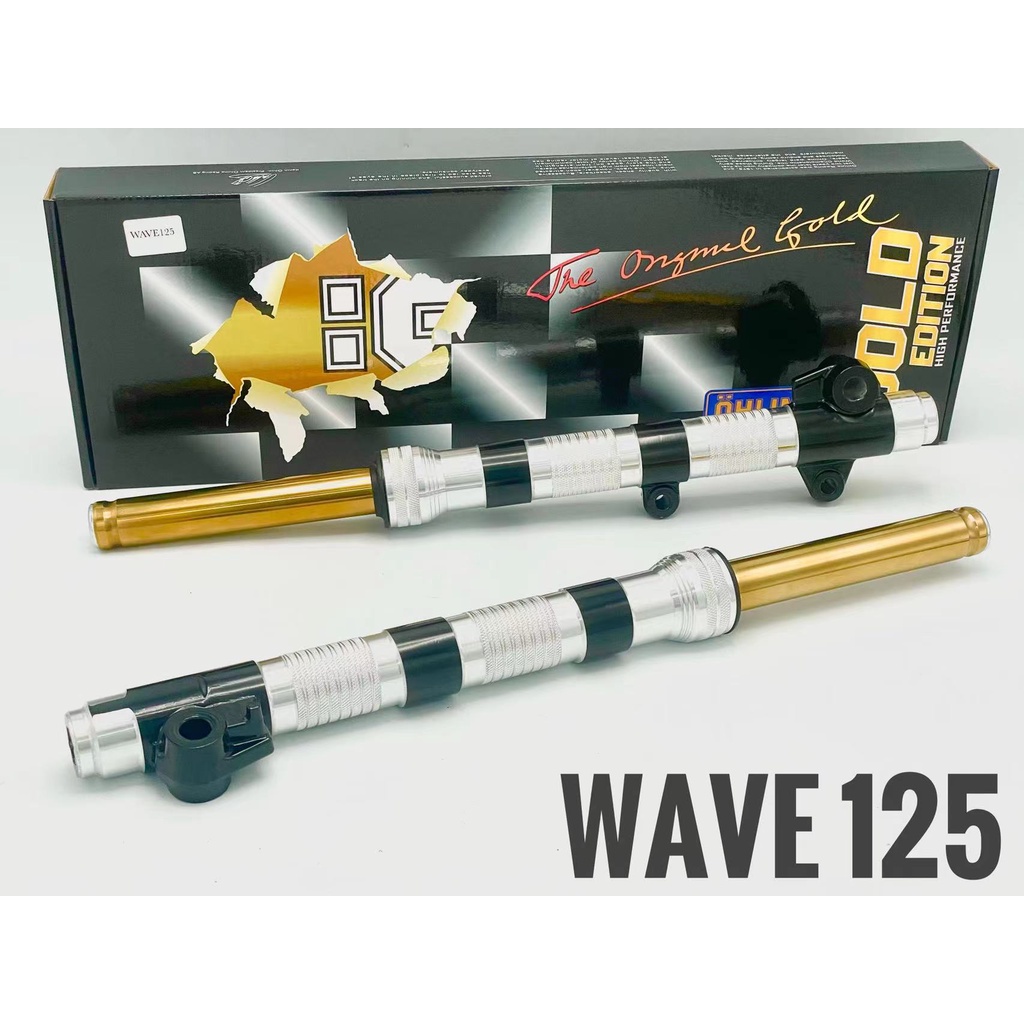 OHLINS RACING CNC FORK LAY GOLD HONDA WAVE100 WAVE125 DREAM EX5 WAVE 100 WAVE 125 TUBE EMAS ...