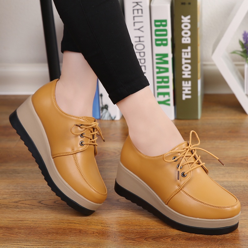 2022 Spring Summer Single Shoes Women British Style Round Toe Thick ...