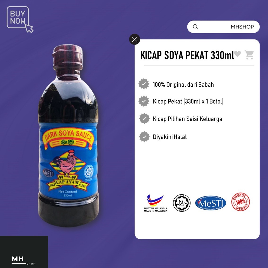 330ml Kicap Cap Ayam | Kicap Sabah | Kicap Pekat | Kicap Soya Pekat ...