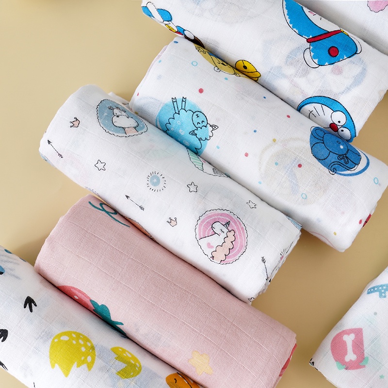baby swaddle newborn blanket kain bamboo muslin cotton lampin wrap ...