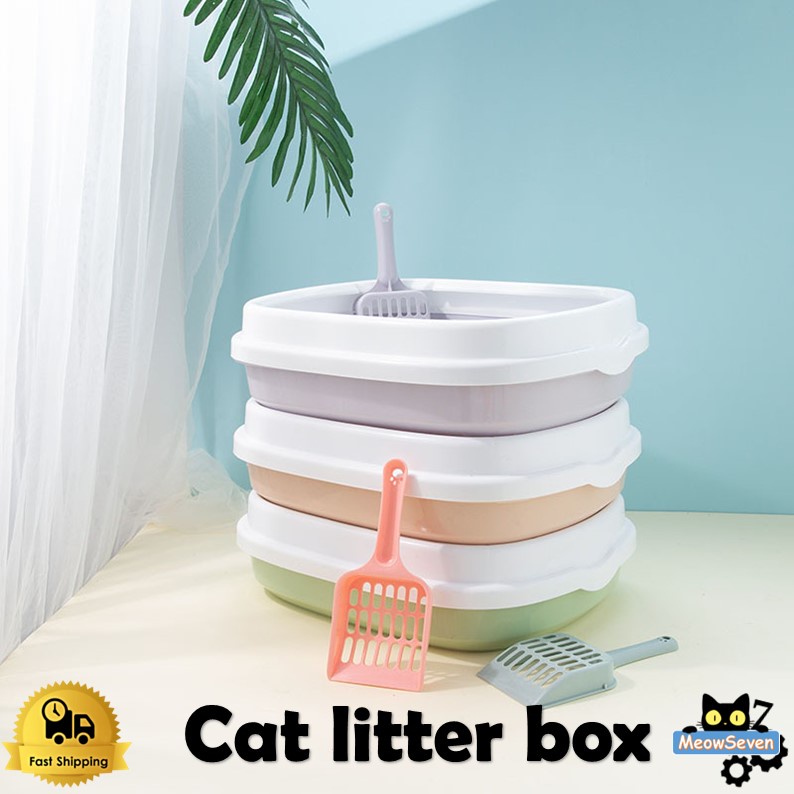 Cat Litter Box Medium Size Cat Litter Tray Toilet Free Scoop (Bekas ...