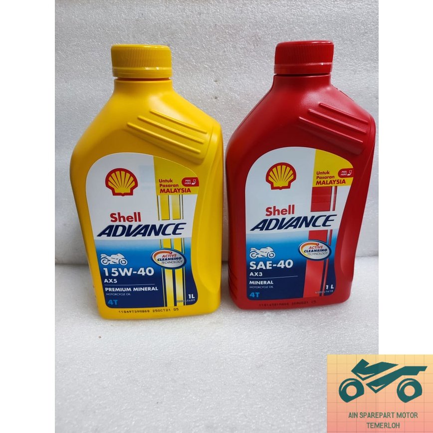 4T Shell ADVANCE SAE40 15W-40 AX3 AX5 engine oil minyak hitam by ain ...
