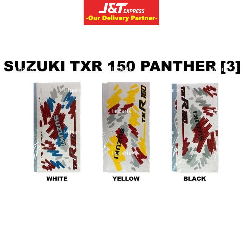 Suzuki TXR 150 PANTHER (3) Body Sticker Stripe Yellow / Black / White ...