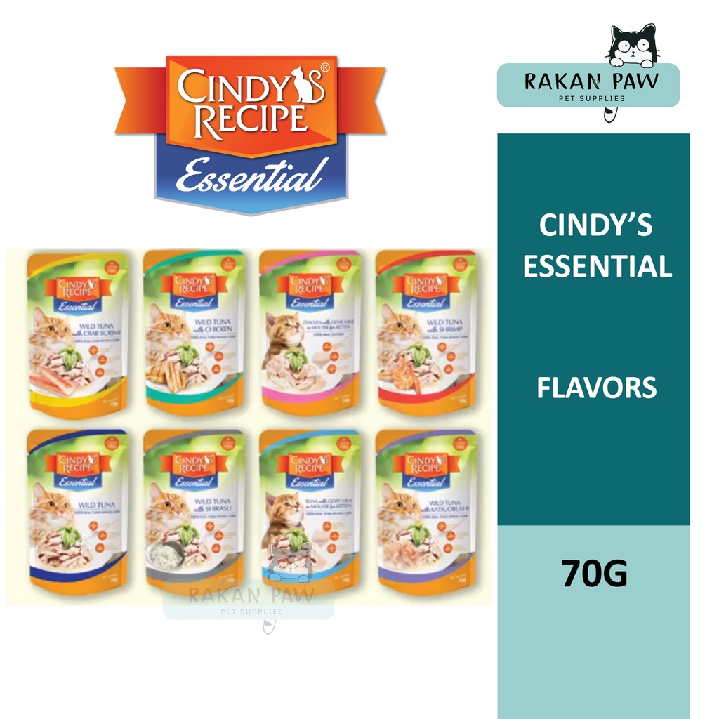 Cindy's Recipe Essential GRAIN FREE Wet Cat Food Pouch 70g | Shopee ...