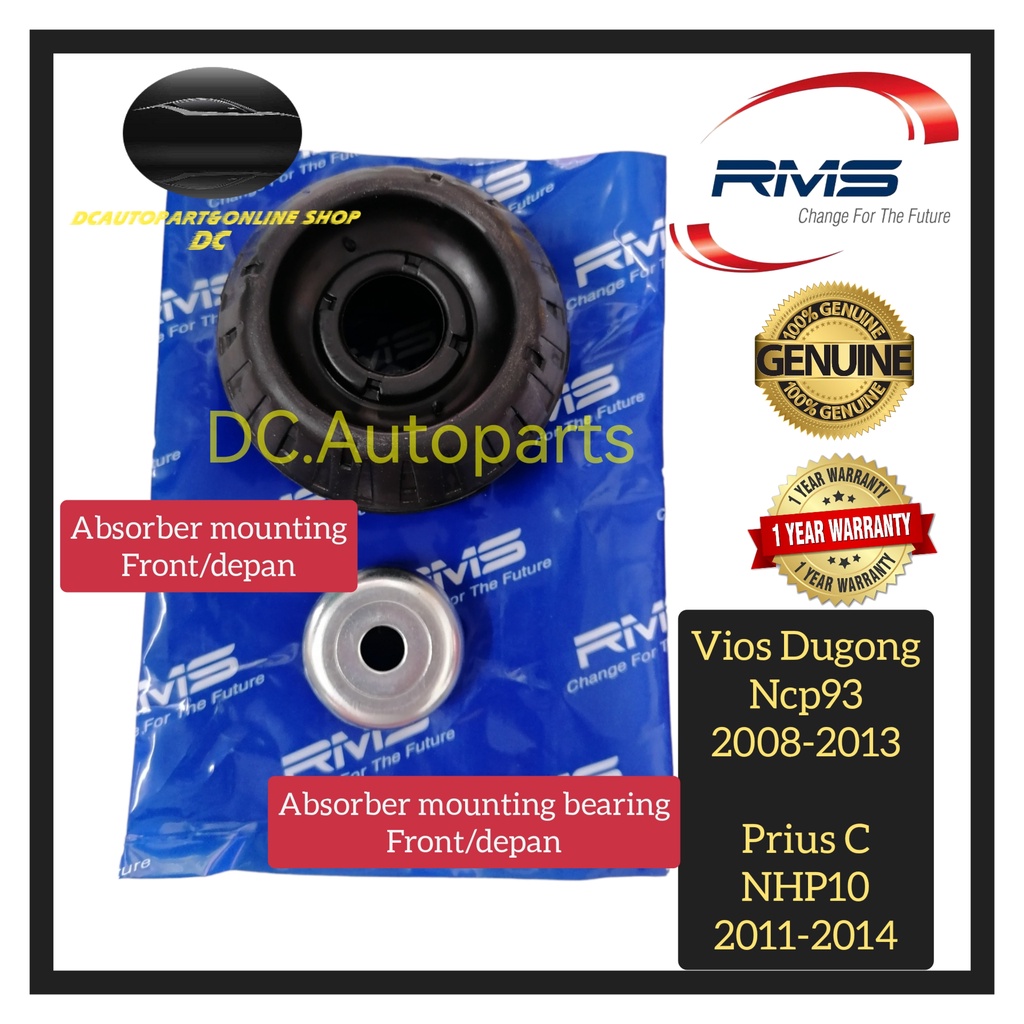 RMS ABSORBER MOUNTING / BEARING TOYOTA VIOS 1.5 NCP93 DUGONG 2008-2013 ...