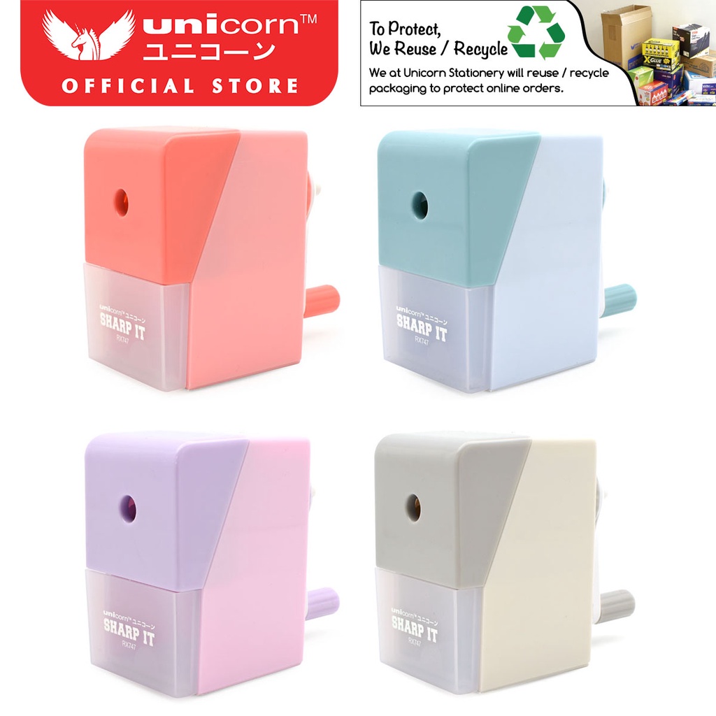 Unicorn Stationery Table Top Sharpener UPS-747RX Random Colour | Shopee ...