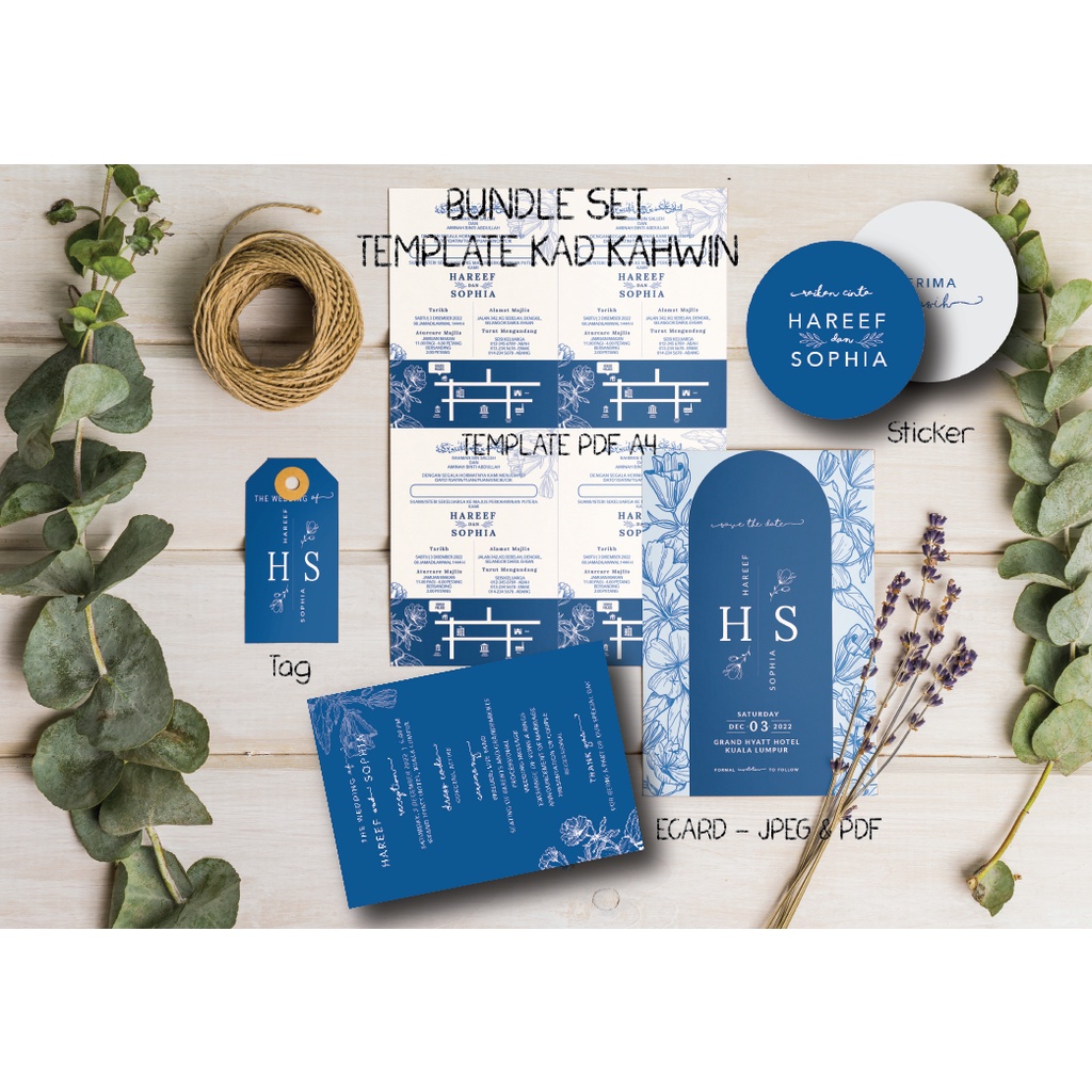 BUNDLE SET | TEMPLATE KAD KAHWIN | WEDDING INVITATION CARD | DIY KAD ...