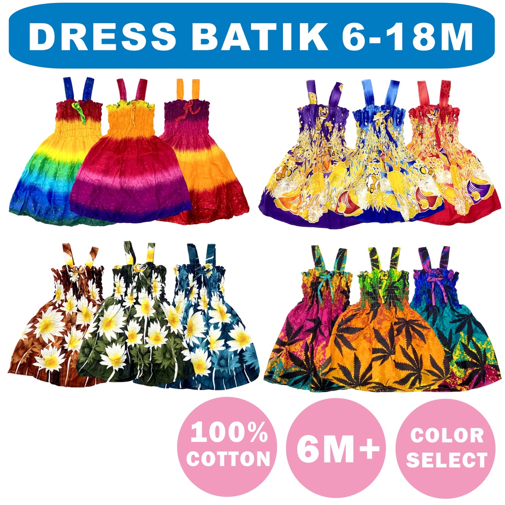 [S:COLOR SELECT]Dress Tepi Pantai Batik Baby Girl Perempuan infant Baby ...