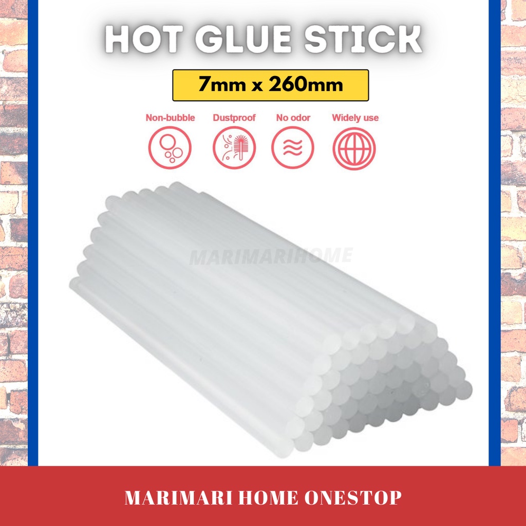 7mm x 260mm Non Toxic Hot Glue Stick Glue Gun Refill Transparent Heat ...