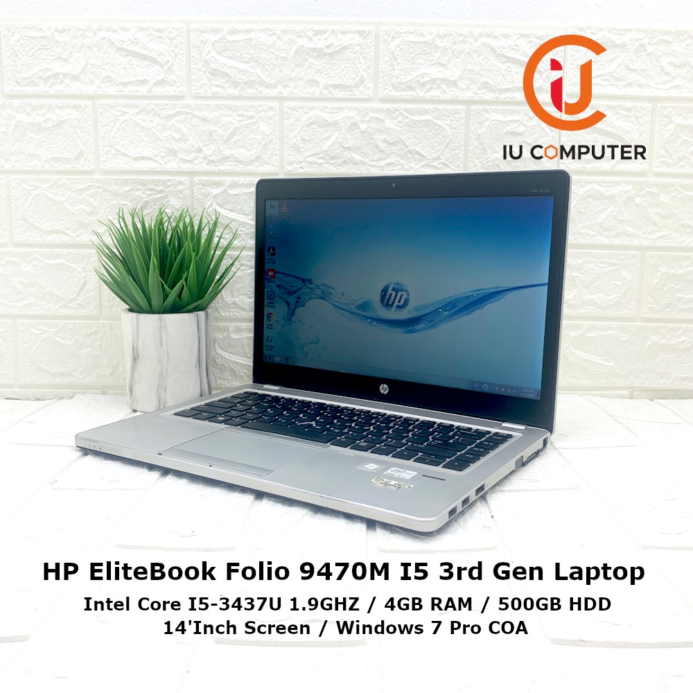 HP ELITEBOOK FOLIO 9470M INTEL CORE I5-3437U 4GB RAM 500GB HDD USED ...