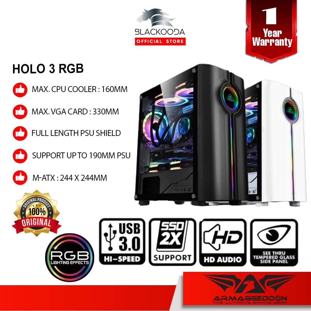 Armaggeddon Tron Holo 3 MATX PC RGB Gaming Case | Shopee Malaysia