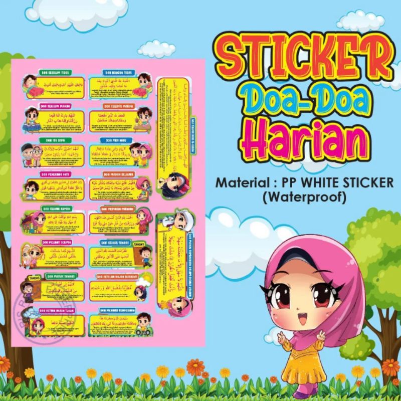 18pcs group A, STICKER DOA HARIAN, PELBAGAI DOA HARIAN, doa menaiki ...