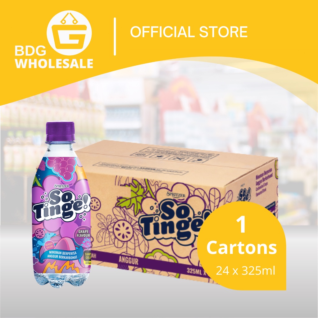 Spritzer So Tinge Carbonated Flavour Drink - Grape 24 x 325ml | Shopee ...