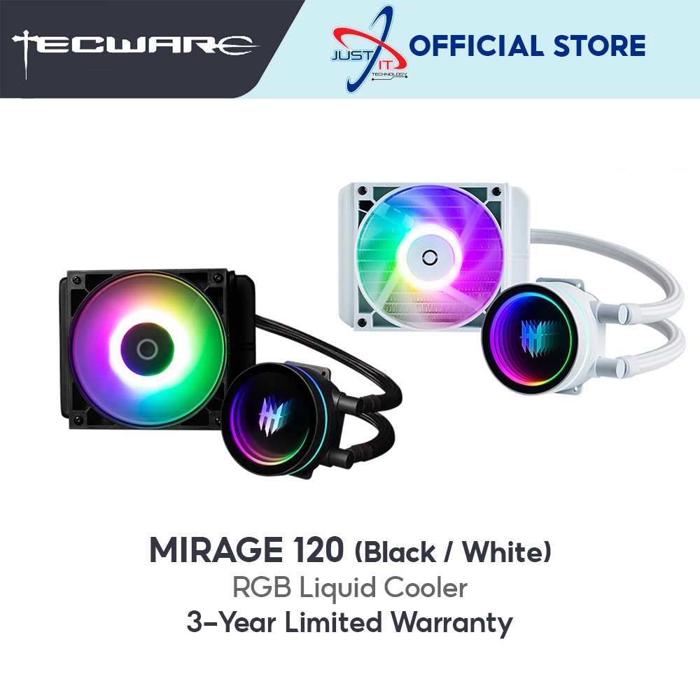TECWARE Mirage ( 120 / 240 / 360 ) ARGB AIO Cooler - BLACK / WHITE ...