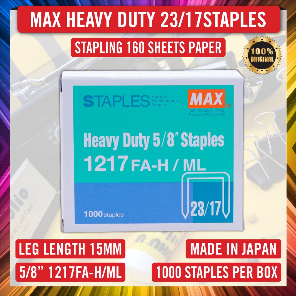 Max Heavy Duty Staples (Stapler Bullet) - Original Small Box (Made in ...